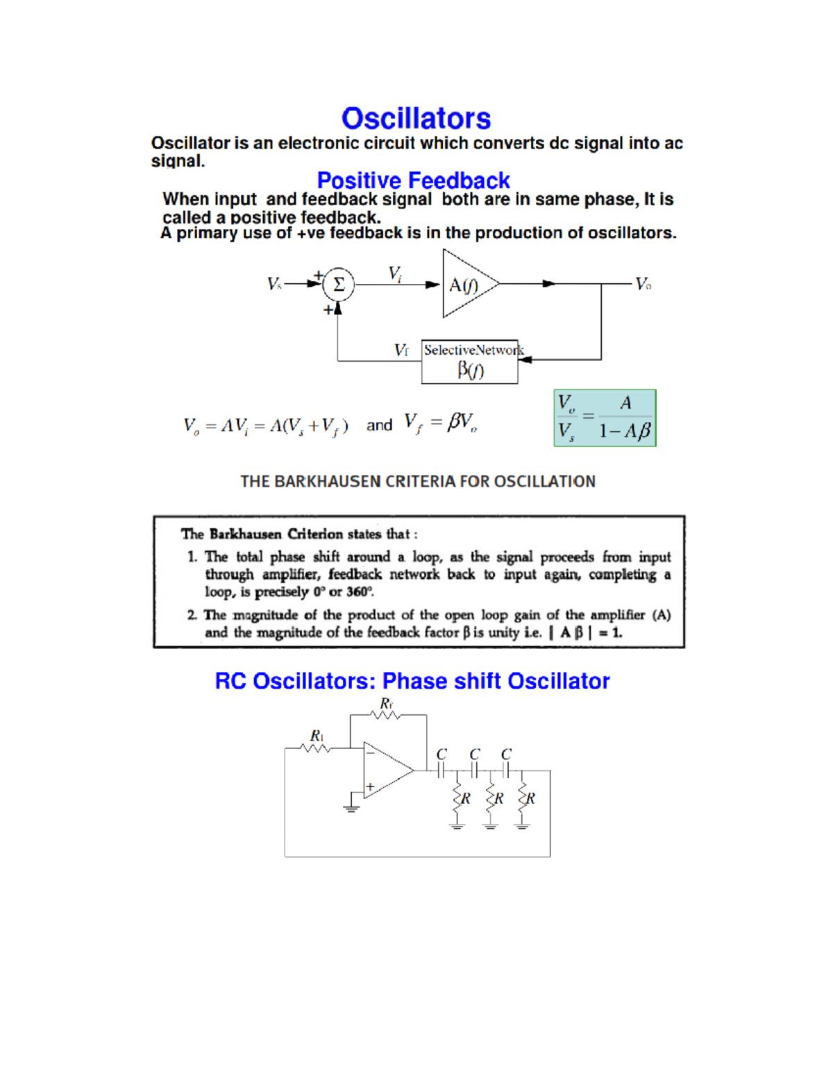 Oscillators - Engineering - But = Substituting in We have above - Studocu