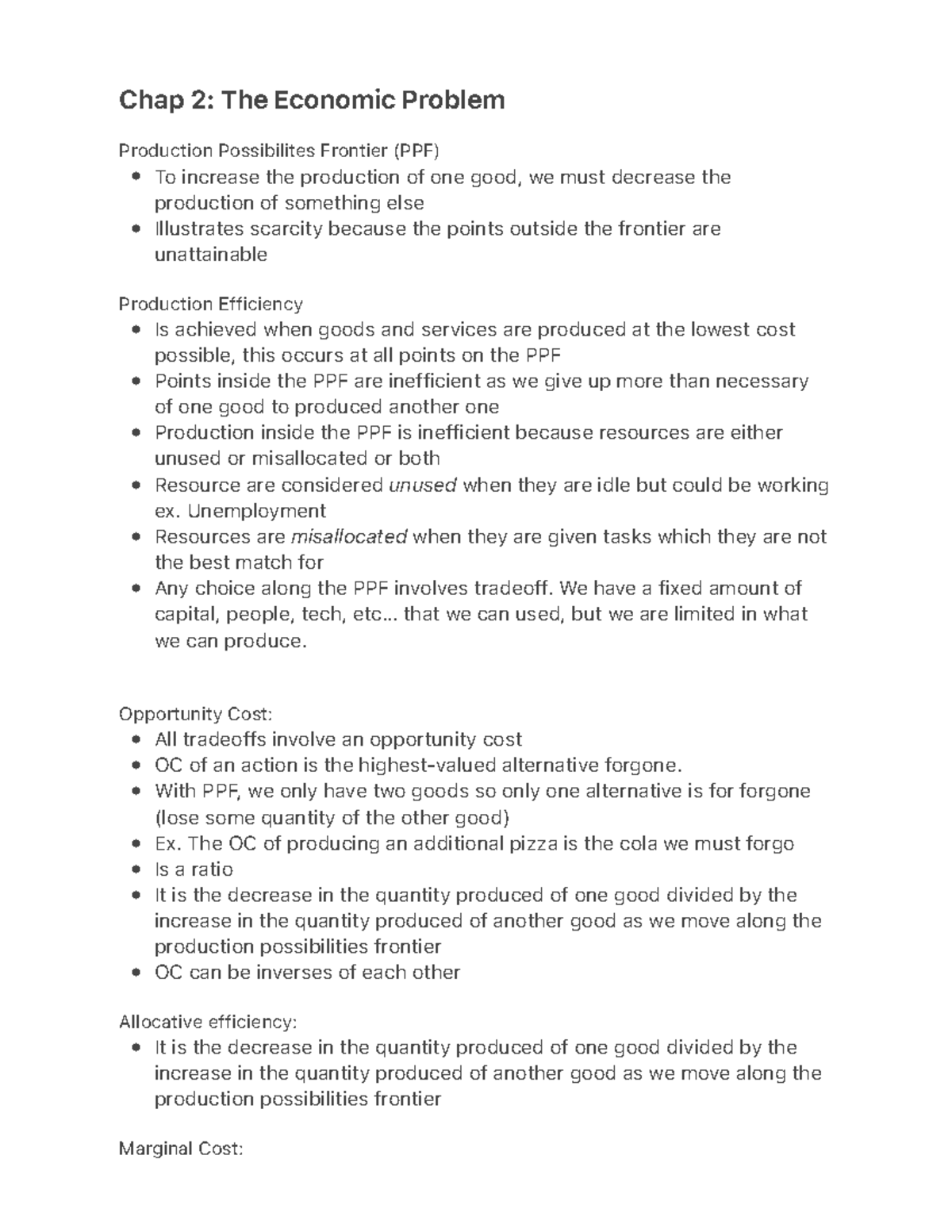 Chap 2: The Economic Problem - Chap 2: The Economic Problem - Studocu