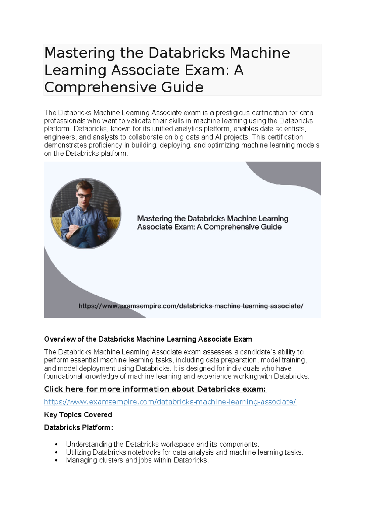 Mastering the Databricks Machine Learning Associate Exam - Mastering the Databricks Machine ...