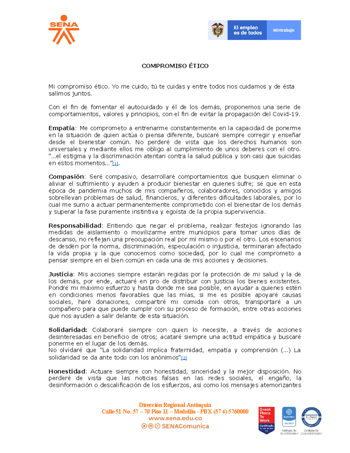 Compromiso ético Regional Antioquia V2-1 Pdf To Word - COMPROMISO ÉTICO ...