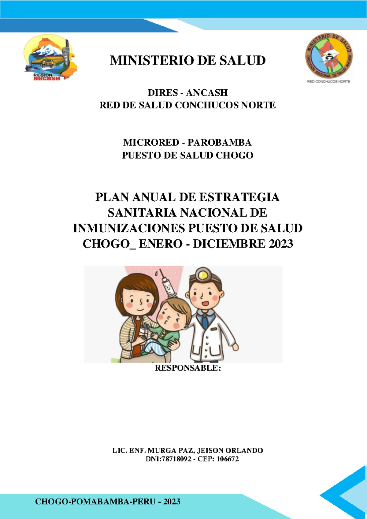 ESNI - plan de anual para Esni - ENERO CHOGO-POMABAMBA-PERU - 2023 ...