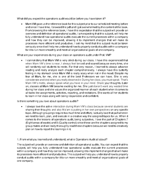 OM Chapter 2 - Chap 2 - Chapter 2: Operational Auditing Concepts LEARNINGOBJECTIVES ...