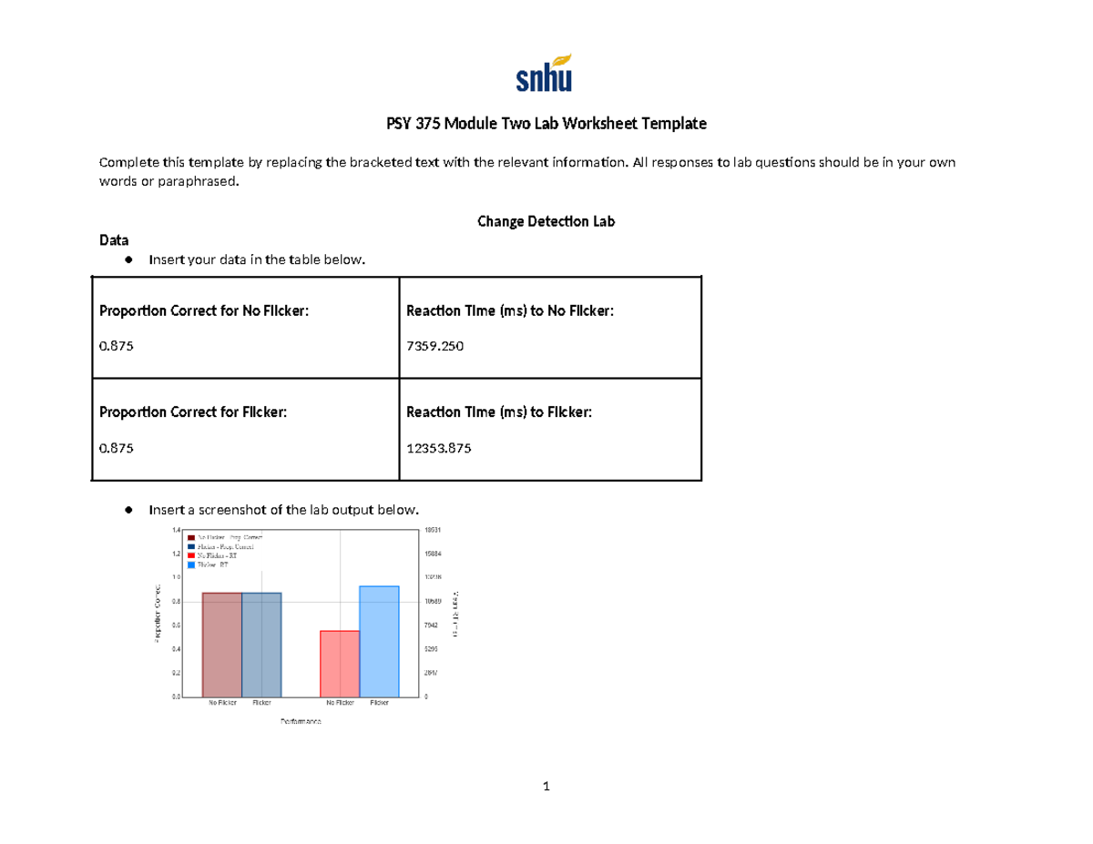 PSY 375 Module Two Lab Worksheet Template - PSY 375 Module Two Lab ...