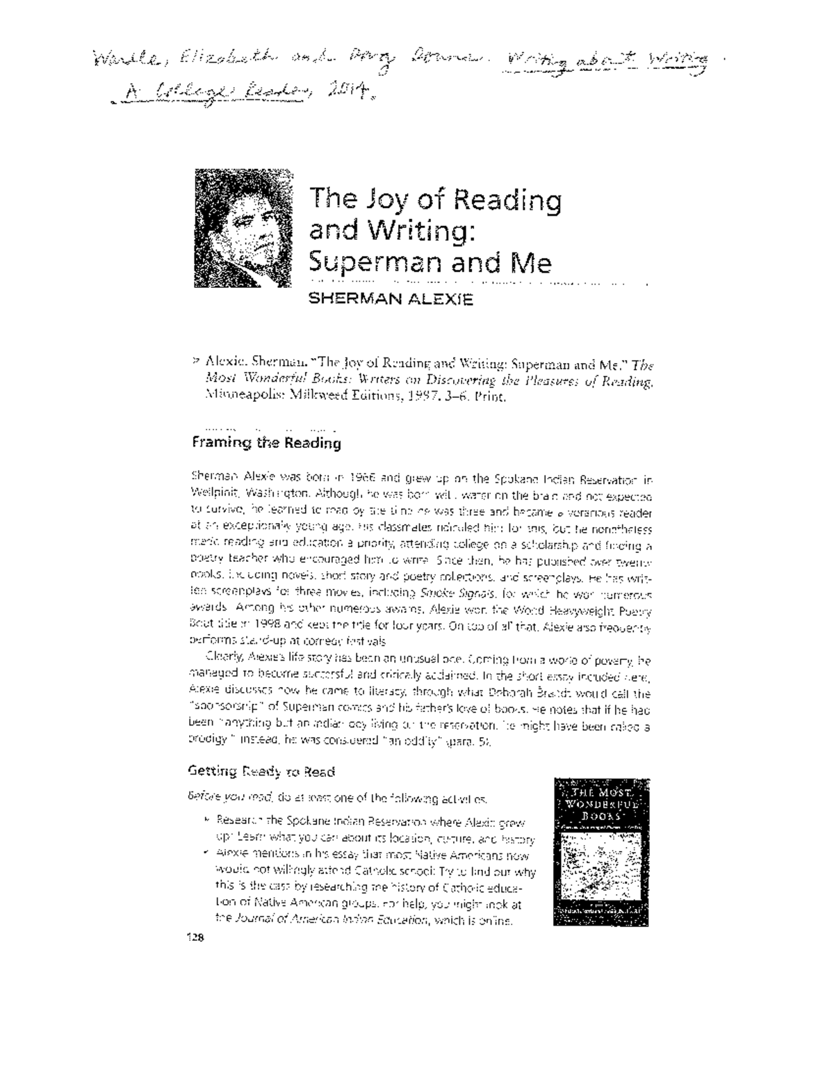 The joy of reading and writing - tfr The Joy of Reading and Writing ...