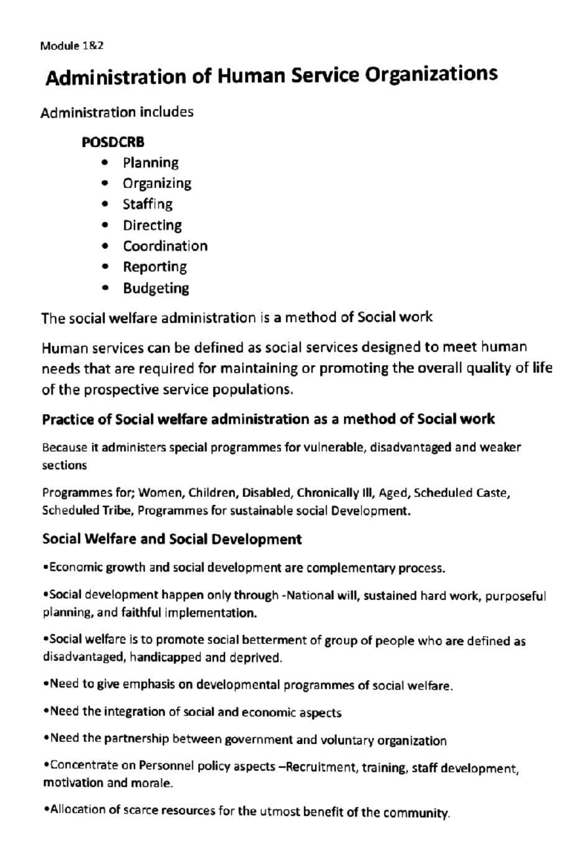 Administration of Human Organization - Sociology - Studocu