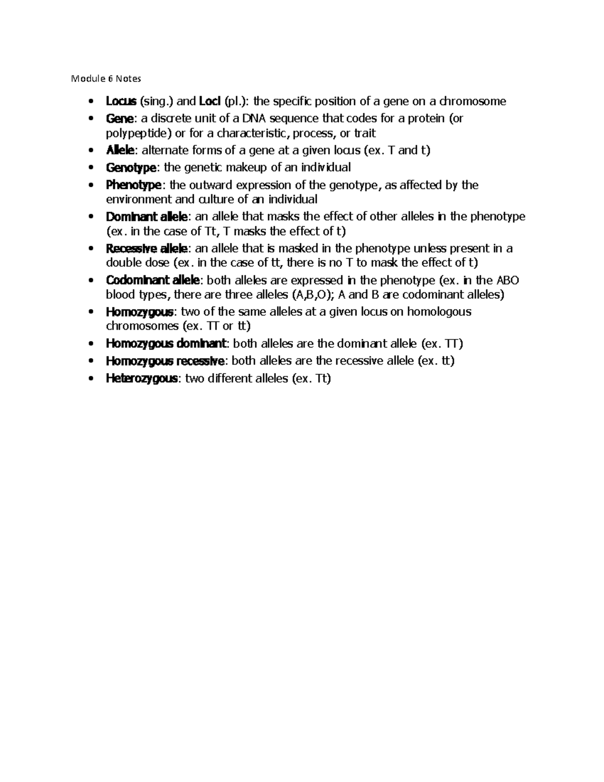 Module 6 Notes - Module 6 Notes Locus (sing.) and Loci (pl.): the ...