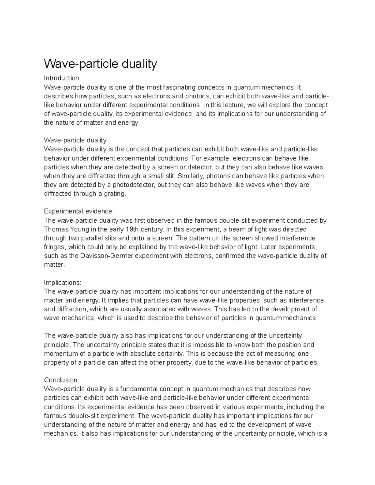 General Physics III (PHY-2040) Lecture 6 - Wave-particle duality - Wave ...