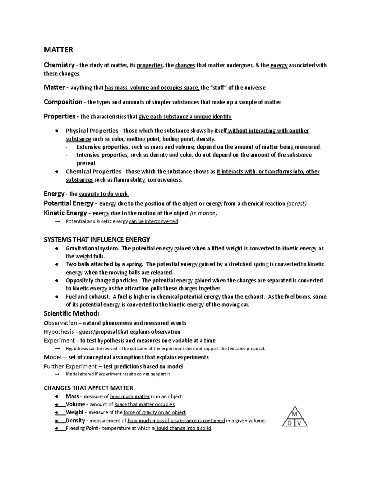 (W2) Matter - MATTER Chemistry - the study of matter, its properties ...