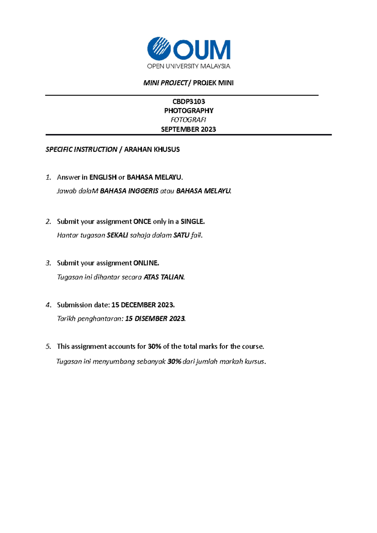 61536 Mini Project - MINI PROJECT/ PROJEK MINI - Studocu