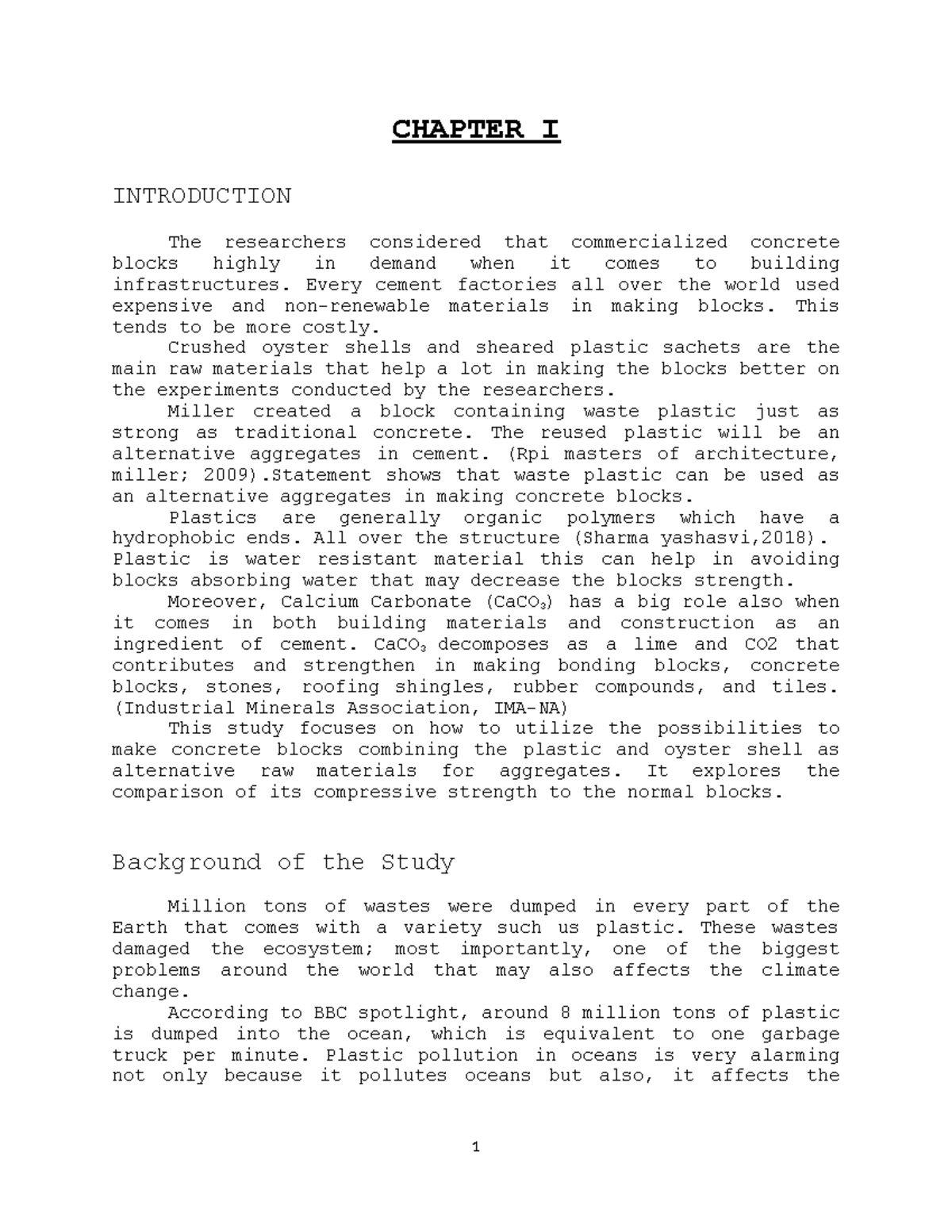 Oyster Shells in Construction - CHAPTER I INTRODUCTION The researchers ...