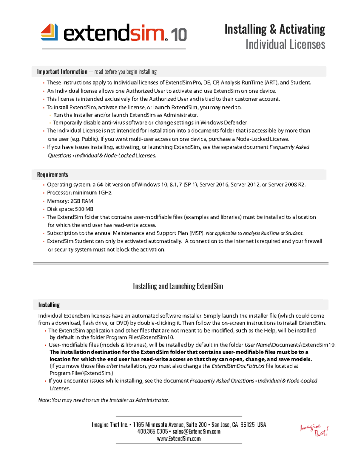 Extend Sim 10-Individual - Installing Individual ExtendSim licenses ...