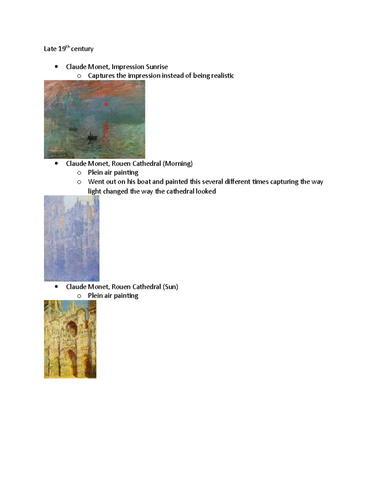Impressionism Study Guide - Late 19th century Claude Monet, Impression ...
