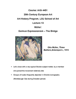 20th century european art part 2 - Course: Arth 4451 20th Century ...