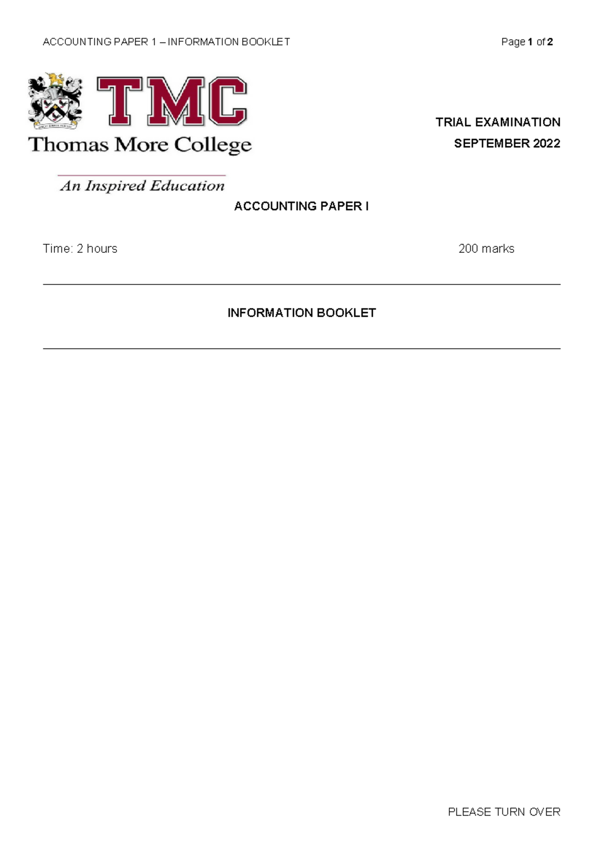 2022 Trials Paper 1 Information Book Final - TRIAL EXAMINATION ...