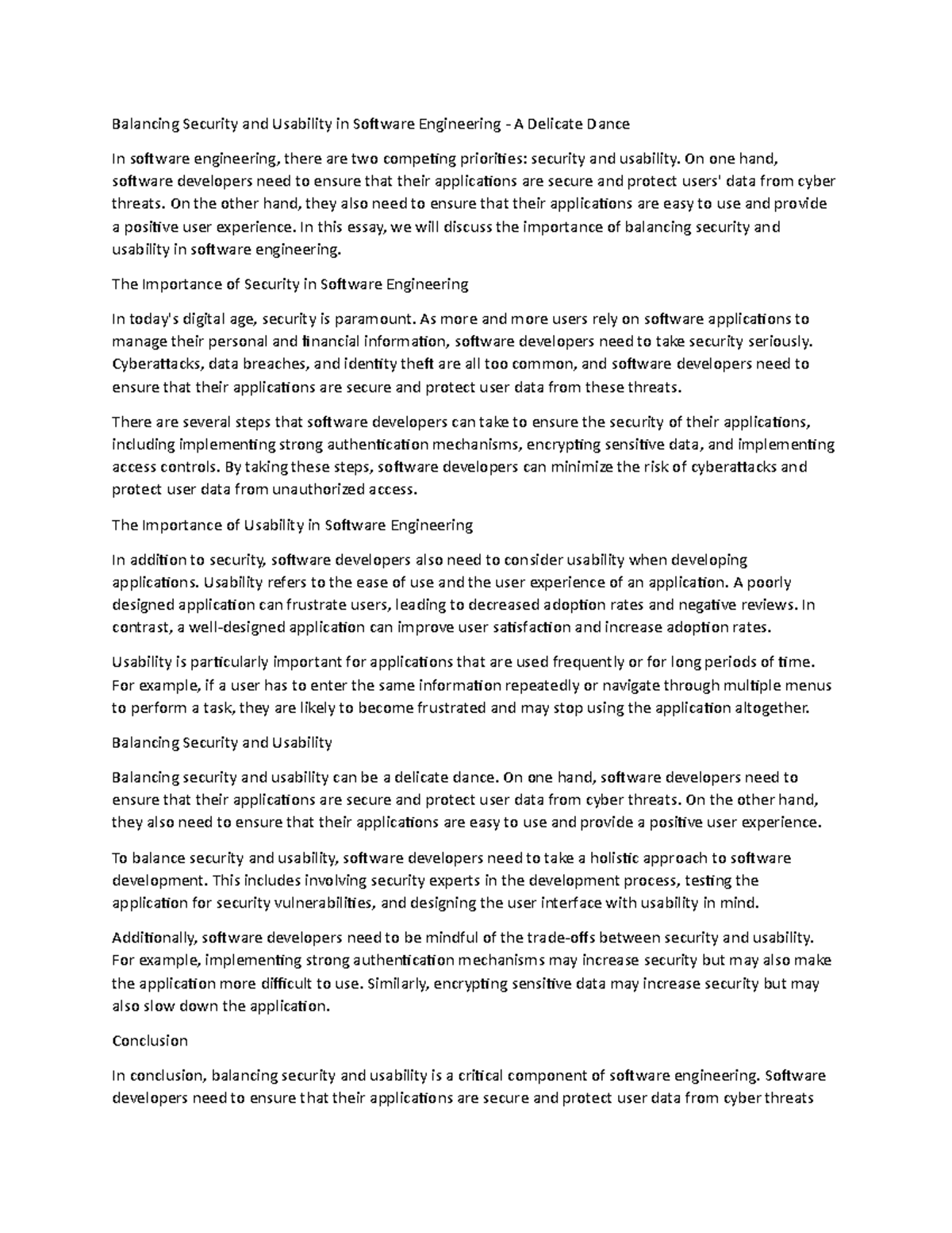 Balancing Security and Usability in Software Engineering - A Delicate ...