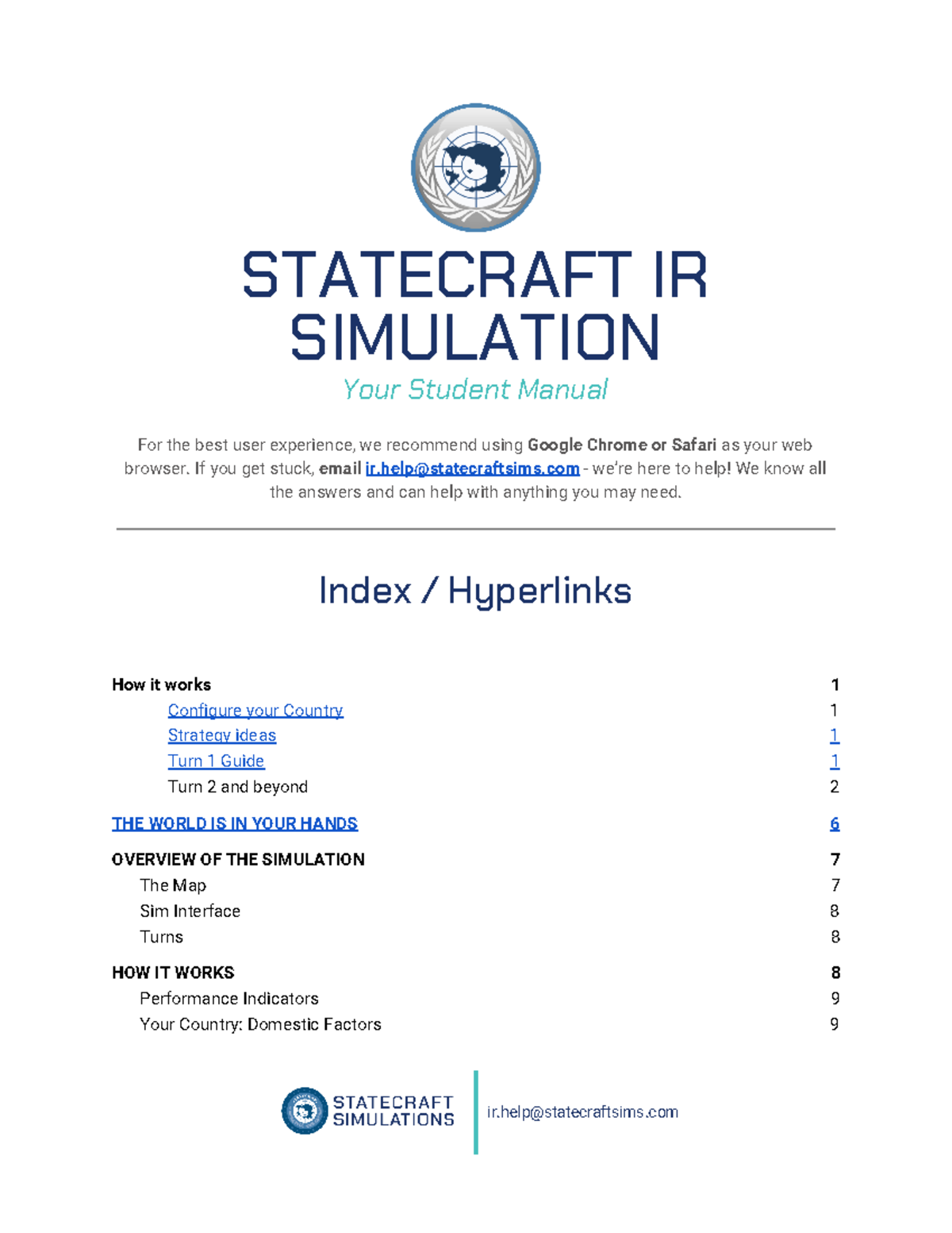 Statecraft Manual - STATECRAFT IR SIMULATION Your Student Manual For ...