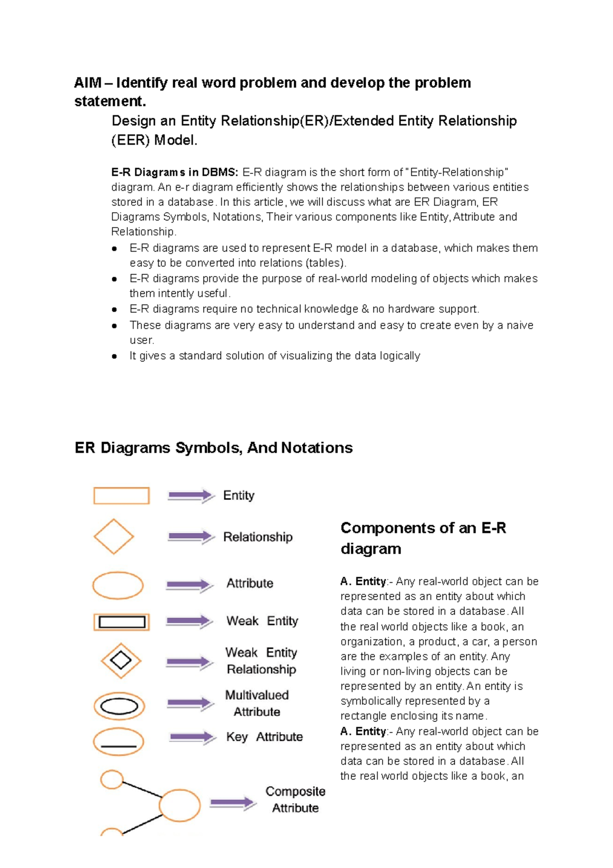 37 - DBMS EXPeriment 01 AIM – Identify real word problem and develop ...