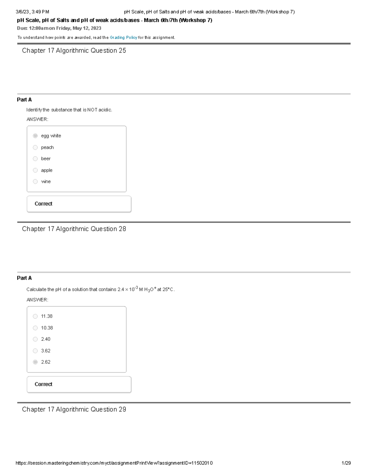 P H Scale, p H of Salts and p H of weak acids bases - March 6th 7th ...