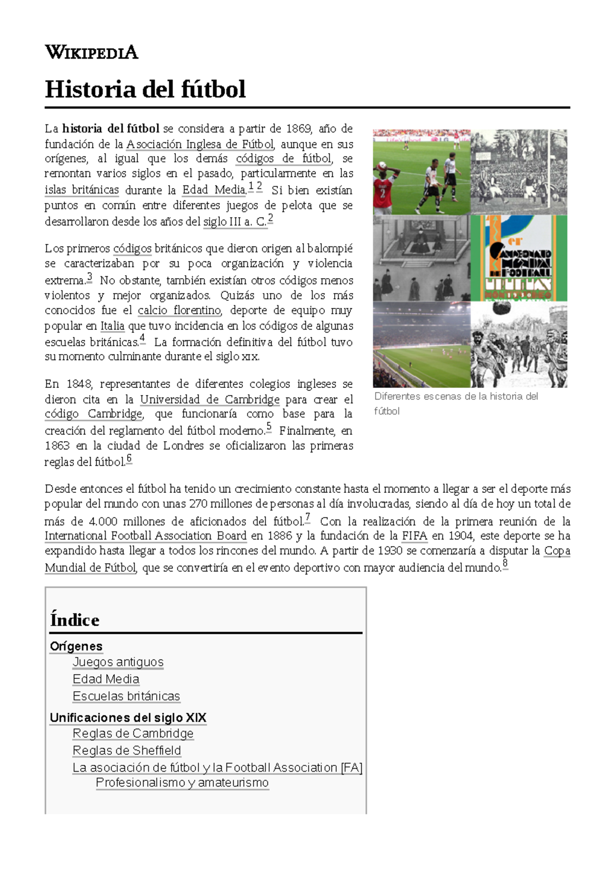 Historia Del Futbol Diferentes Escenas De La Historia Del Fútbol