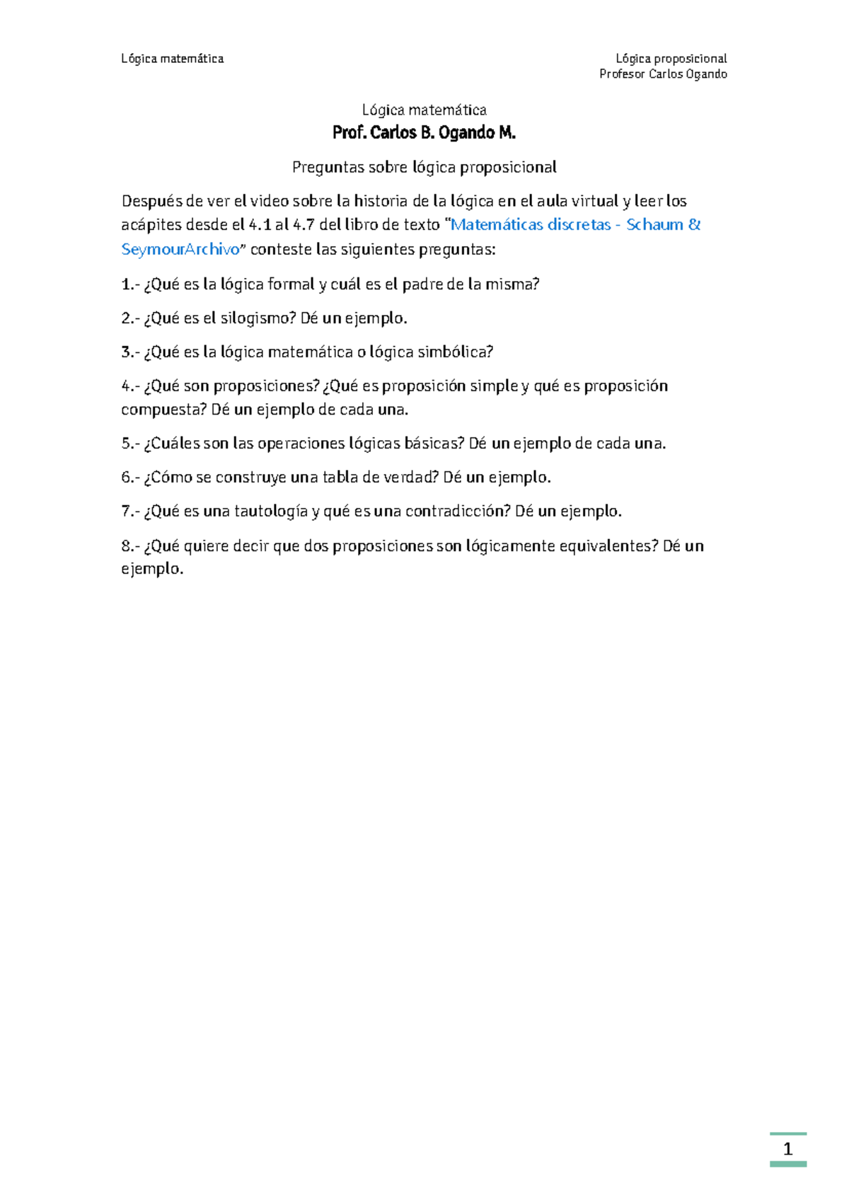 Preguntas de análisis sobre lógica matemática - Lógica matemática ...