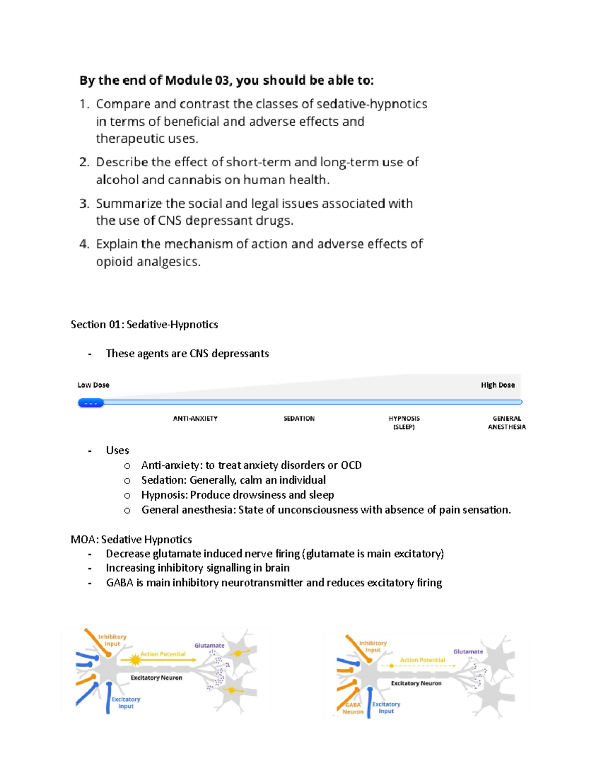 PHAR 100 Module 3 - Section 01: Sedative-Hypnotics - These agents are ...