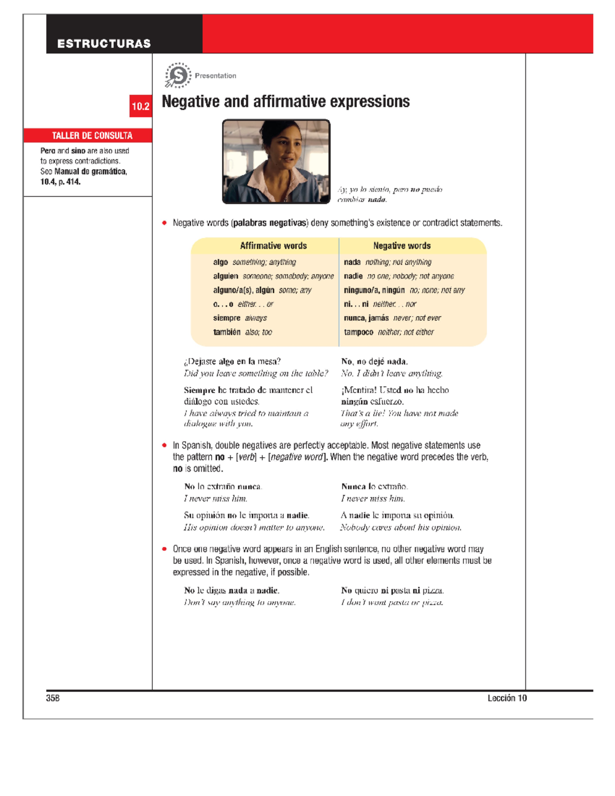 Negative and affirmative expressions - Spanish 2200 - / - Studocu