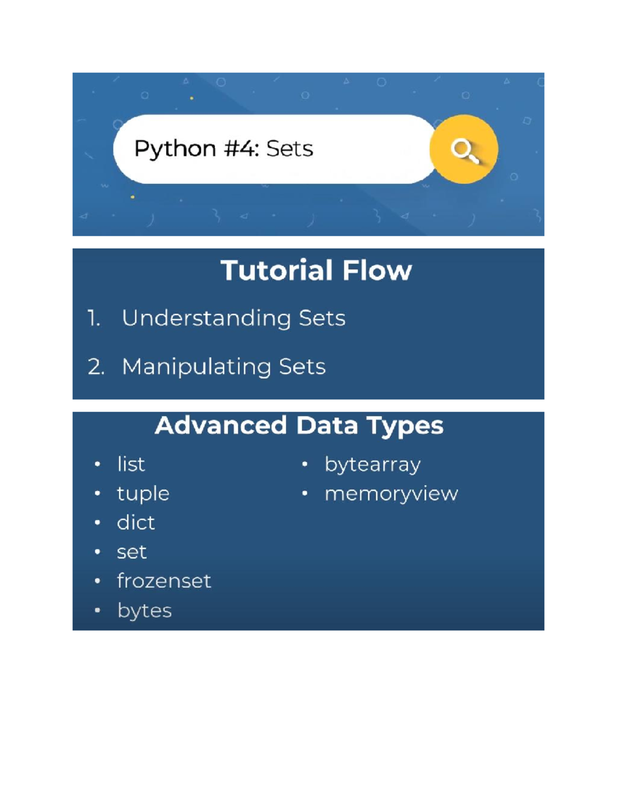 Lesson 4 Python SETS - Ang pinagkaiba sa list at tuples ditto bawal mag ...