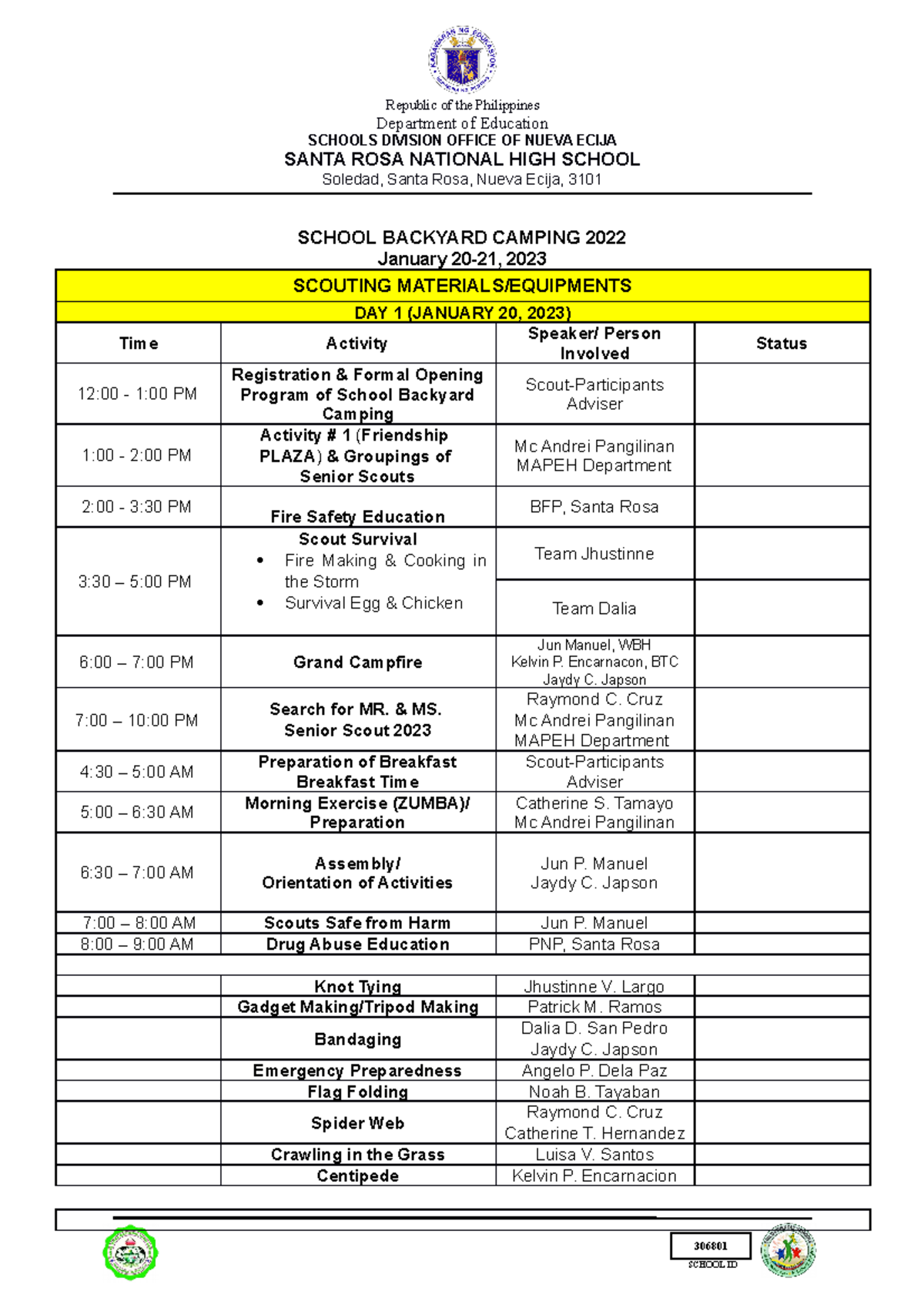 Scouting Materials - aaaaaaaaaaaaaaaaa - Republic of the Philippines ...