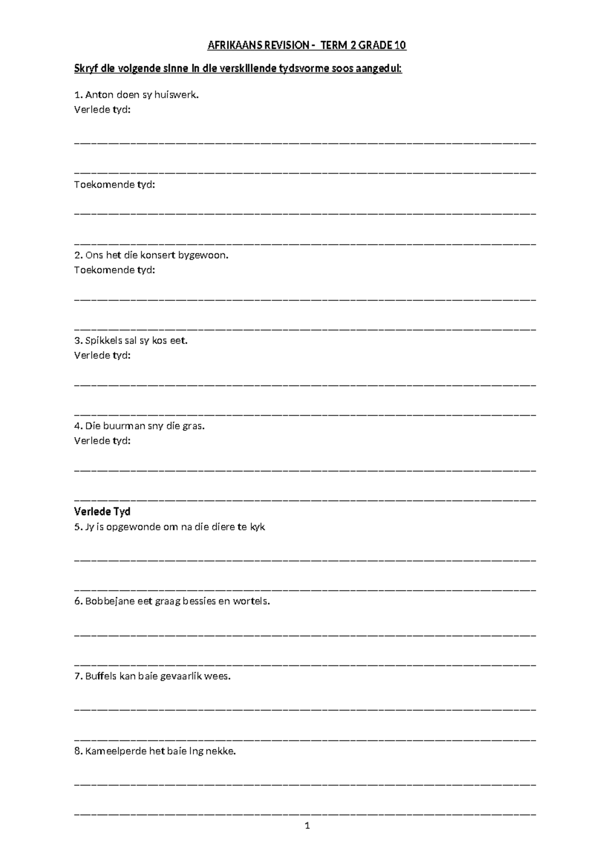 Afrikaans Revision 10 Juneexamdocx - AFRIKAANS REVISION - TERM 2 GRADE ...