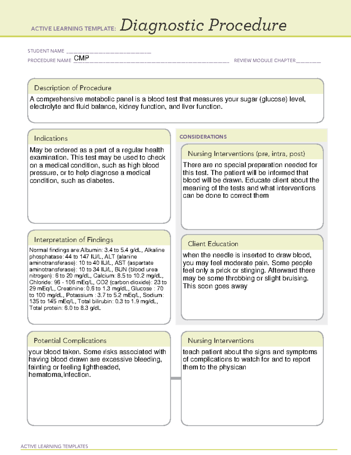 Cmp ati template 2 - ACTIVE LEARNING TEMPLATES Diagnostic Procedure ...