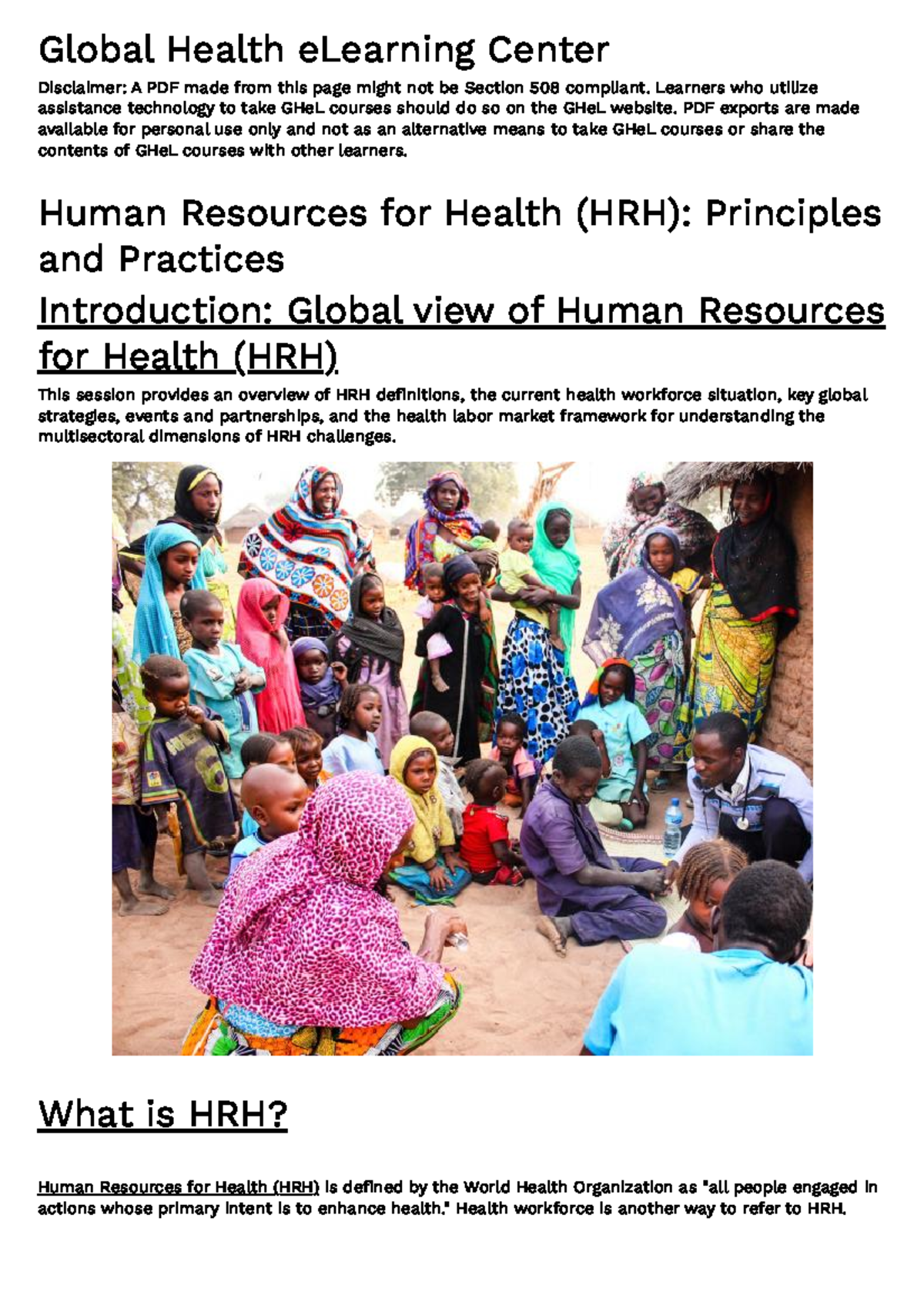 Human Resources for Health (HRH) Principles and Practices Global Health ...