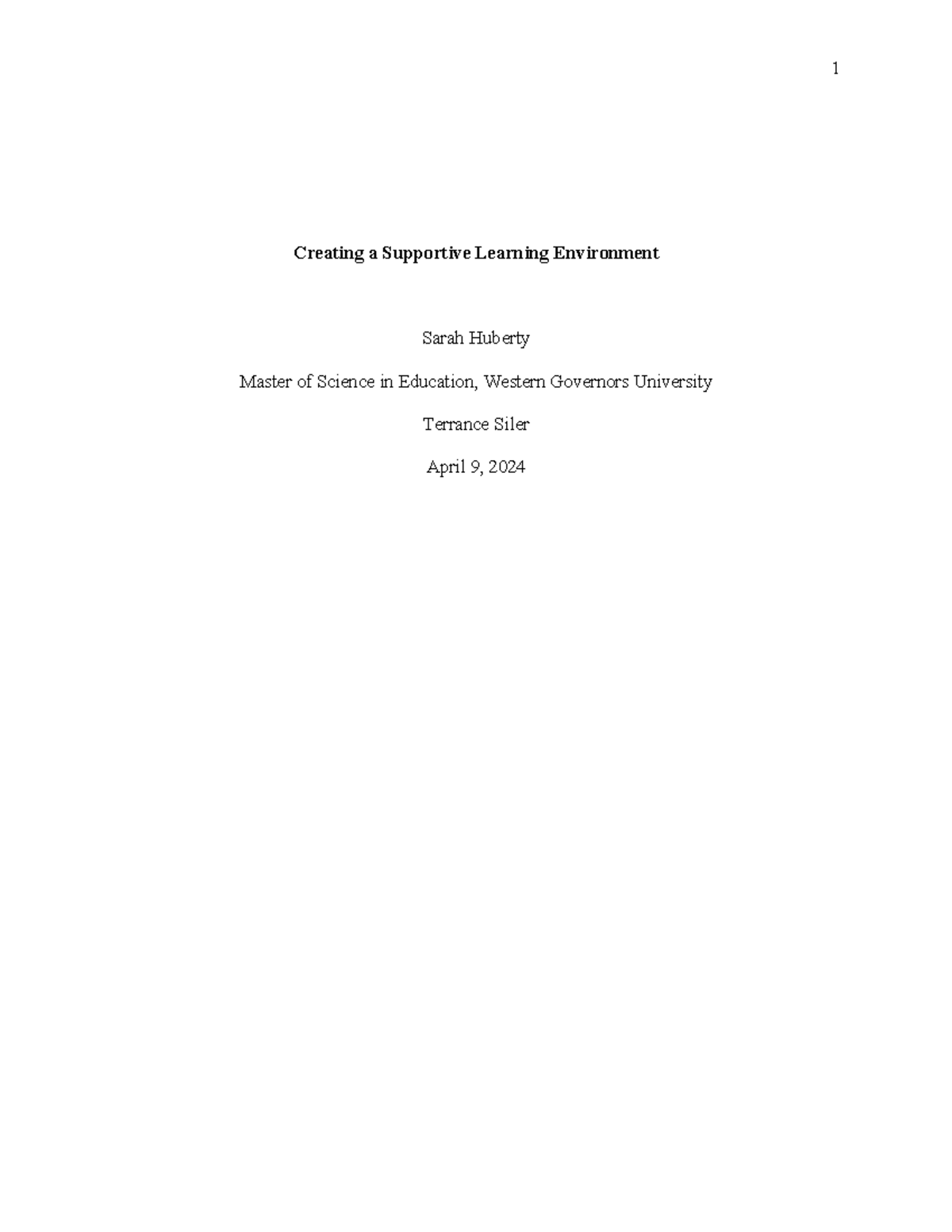 Creating A Supportive Learning Environment Task 2 Creating A Supportive Learning Environment