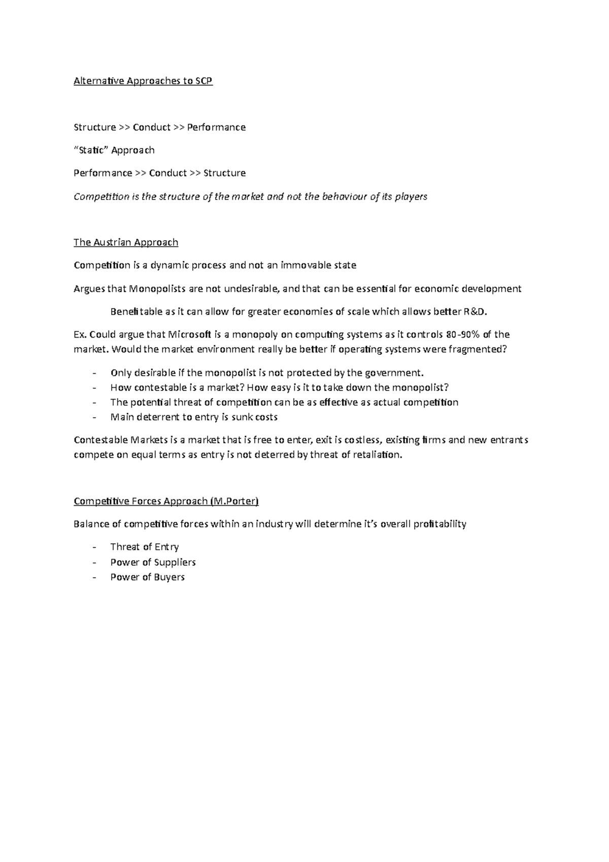 Lecture 2 Alternative Approaches To Scp Alternative Approaches To Scp Structure Conduct