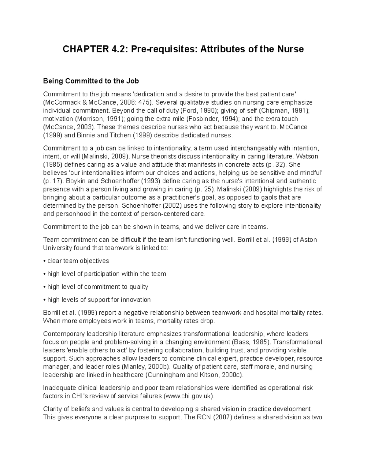 Chapter 4.2 Person Centered Nursing - CHAPTER 4: Pre-requisites ...