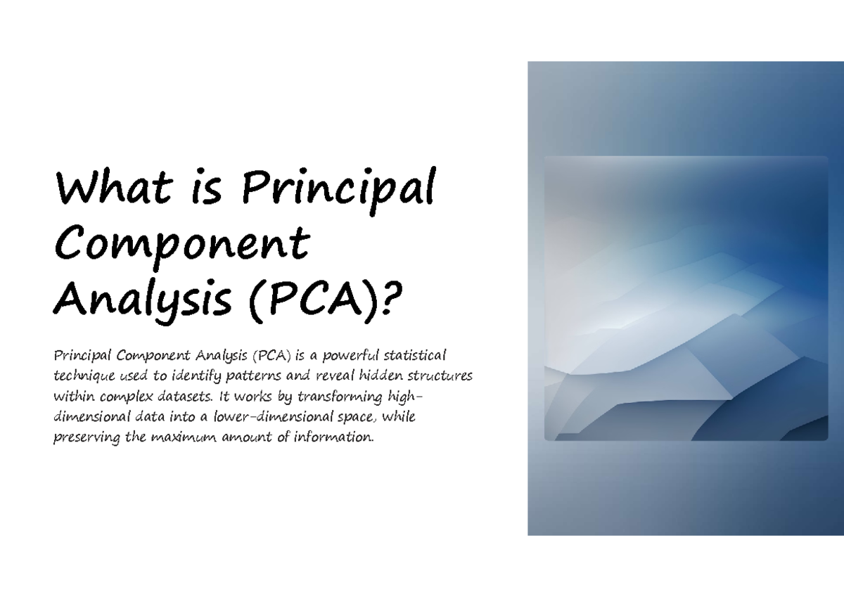 Pca - What is Principal Component Analysis (PCA)? Principal Component ...