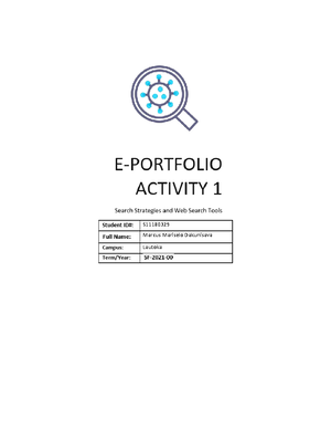 E Portfolio Activity 3 Template - SI-2021-01 Activity 3 - ePA3 Cover ...