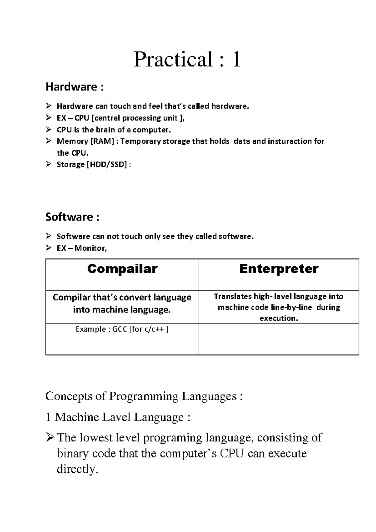 IT 24 Practical 1 - 51 - operating system - Practical : 1 Hardware ...