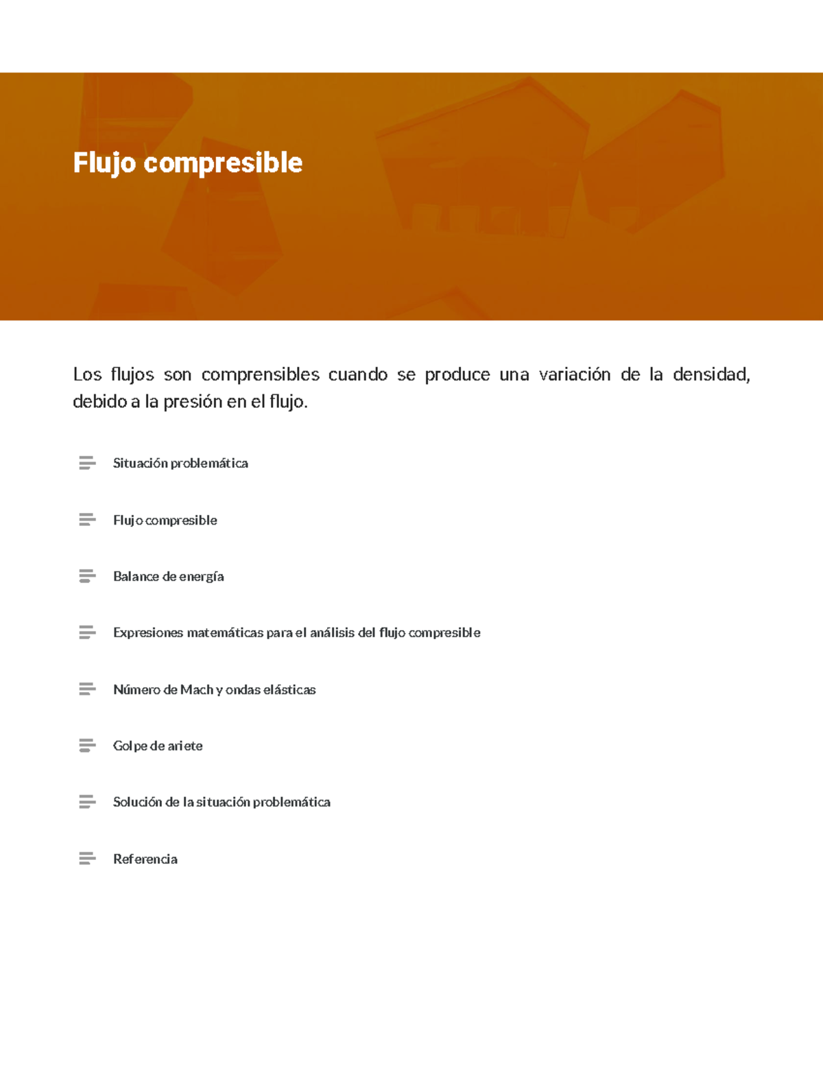 Flujo compresible - Los flujos son comprensibles cuando se produce una ...