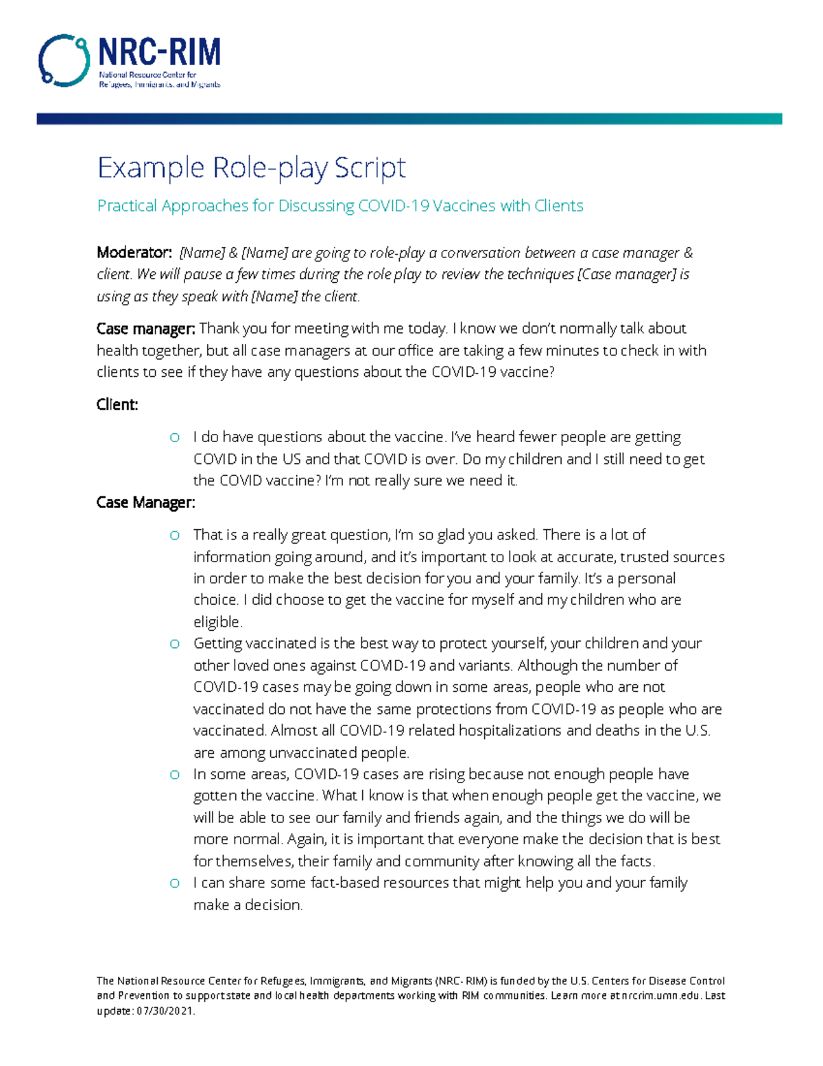 NRC RIM-July 28-Role Play Script - The National Resource Center for ...