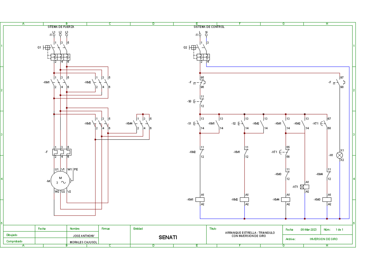 Arranque Estrella Triangulo CON Inversion DE GIRO - A A B B C C D D E E ...
