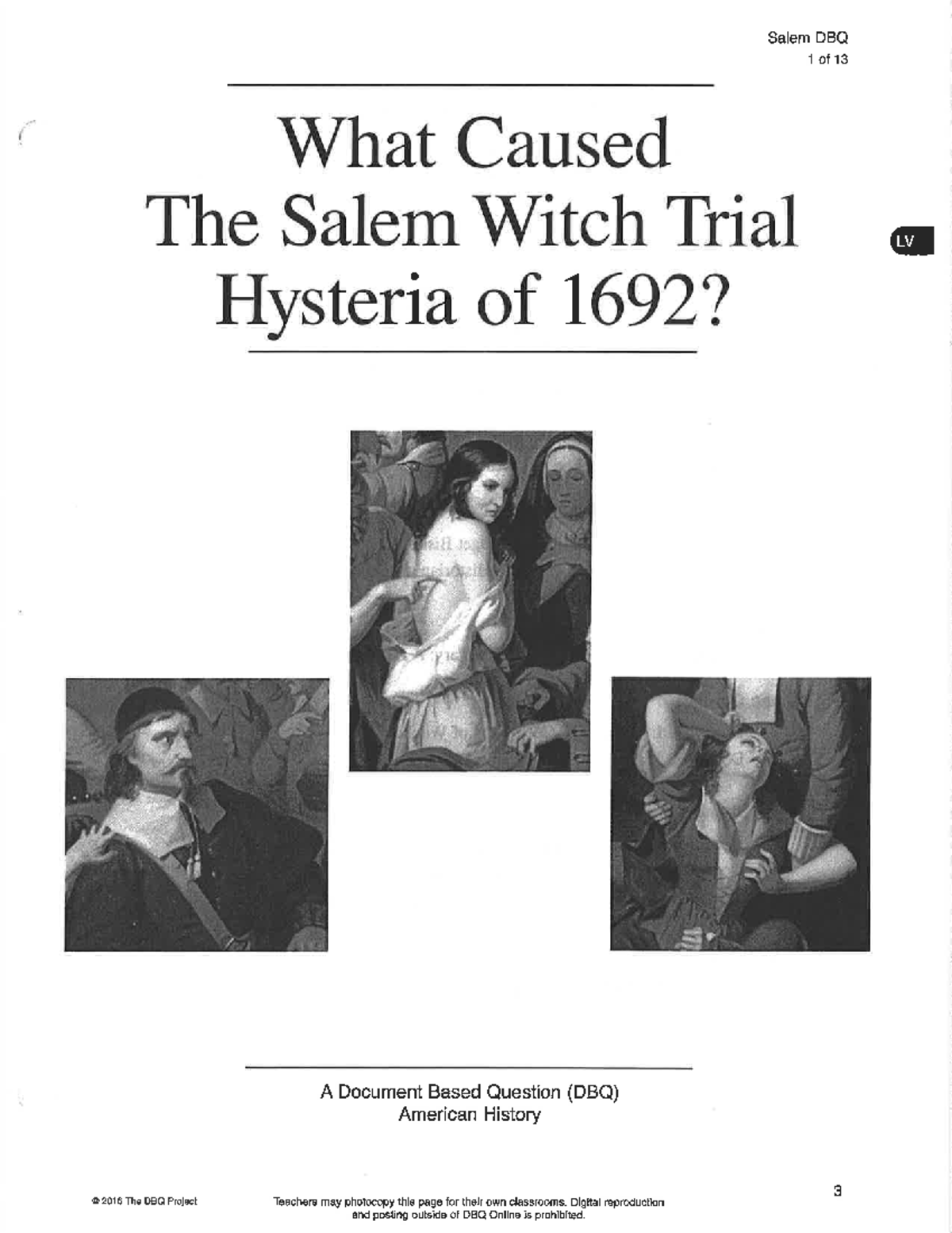Salem Witch Trial DBQ - Studocu