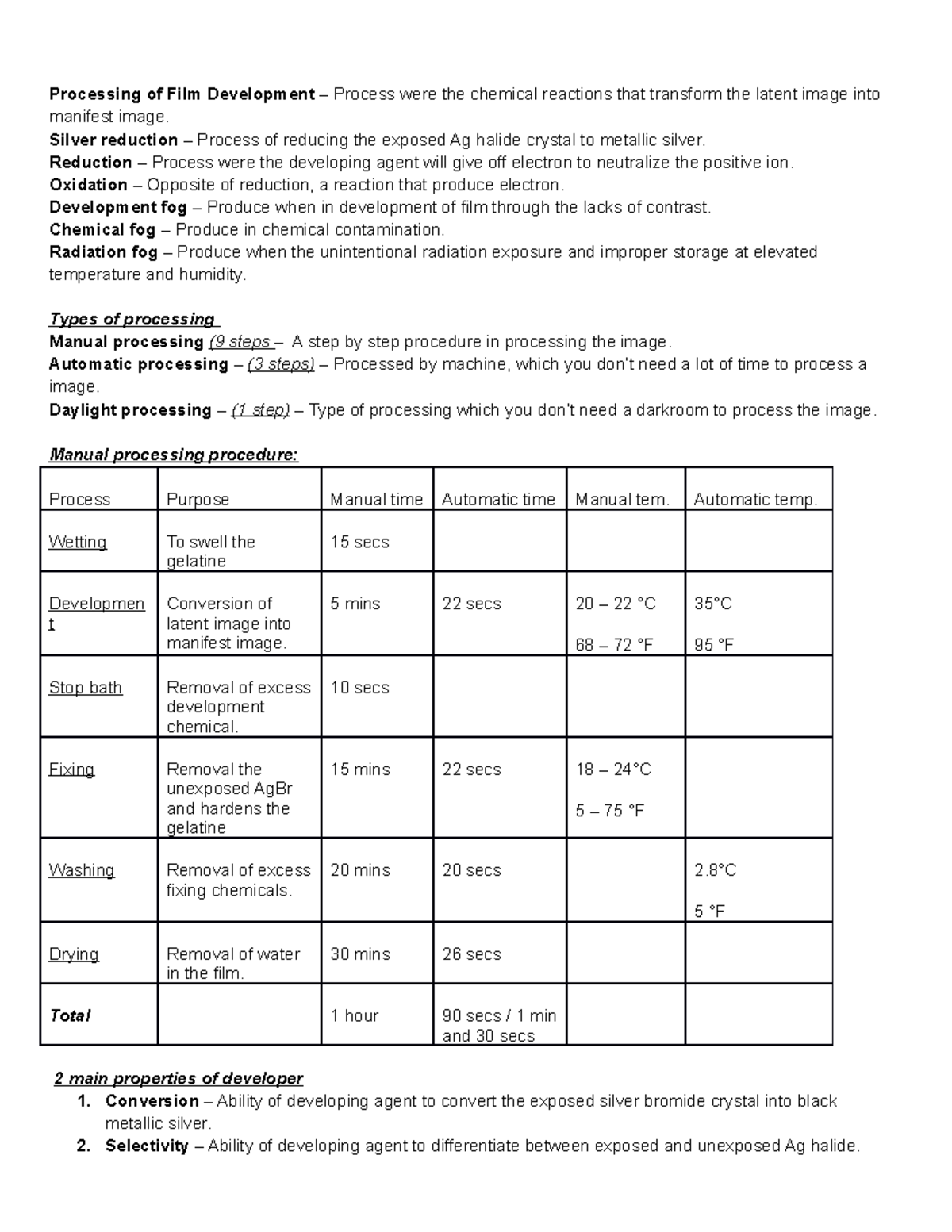 Rad Technique 1 (Pages 5-31) - Processing of Film Development – Process ...