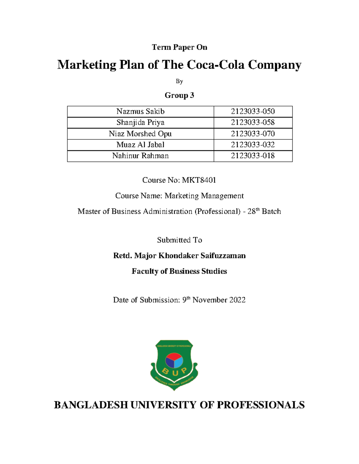 Coca-Cola - COCA COLA MARKETING SDTRATEGY - Term Paper On Marketing ...