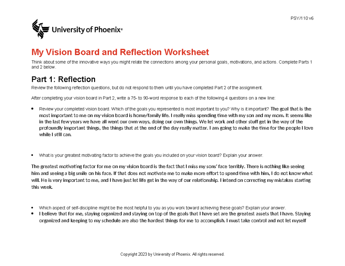 Psy110 v6 wk5 my vision board and reflection worksheet(1) - PSY/110 v ...