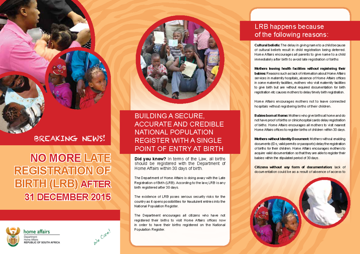 Mop-up Campaign Brochure - NO MORE LATE REGISTRATION OF BIRTH (LRB ...