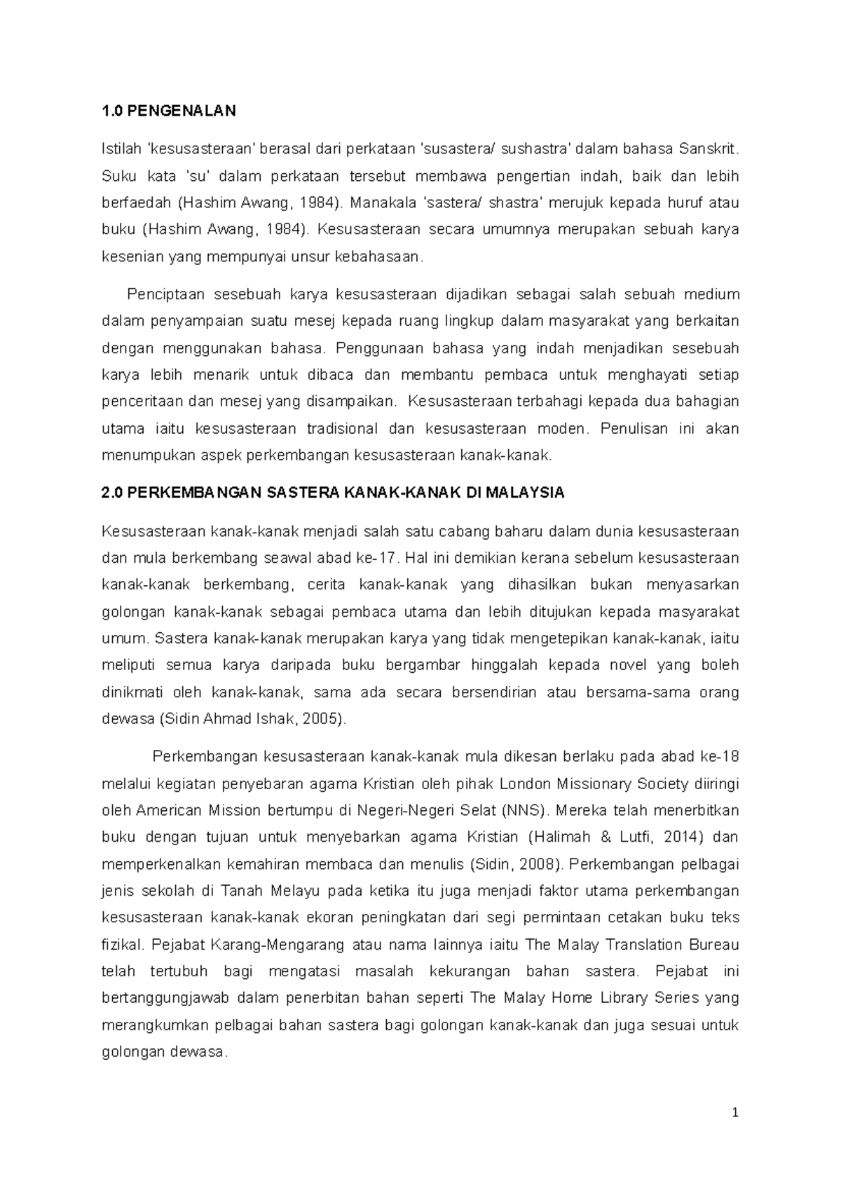 T1 Sastera - esei semantik - 1 PENGENALAN Istilah ‘kesusasteraan ...