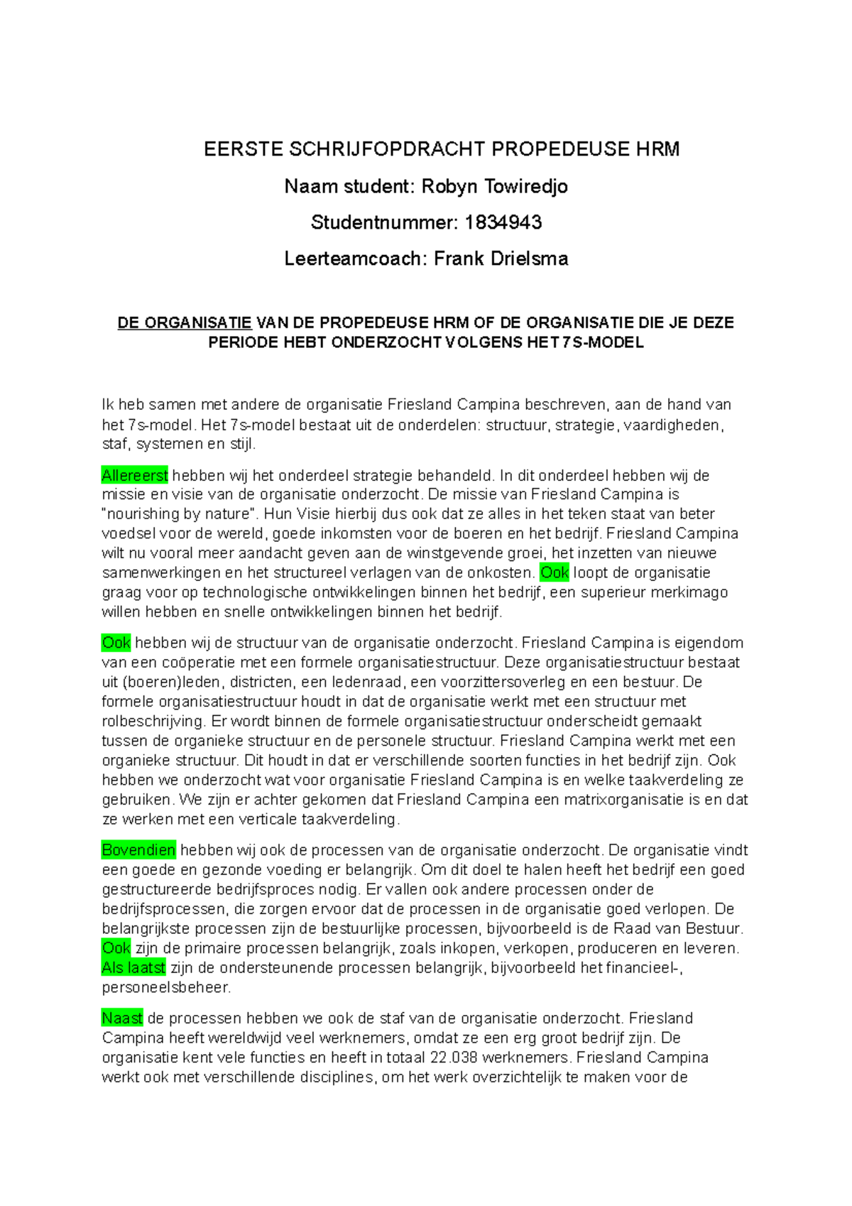 Eerste Schrijfopdracht Taalvaardigheid - EERSTE SCHRIJFOPDRACHT ...