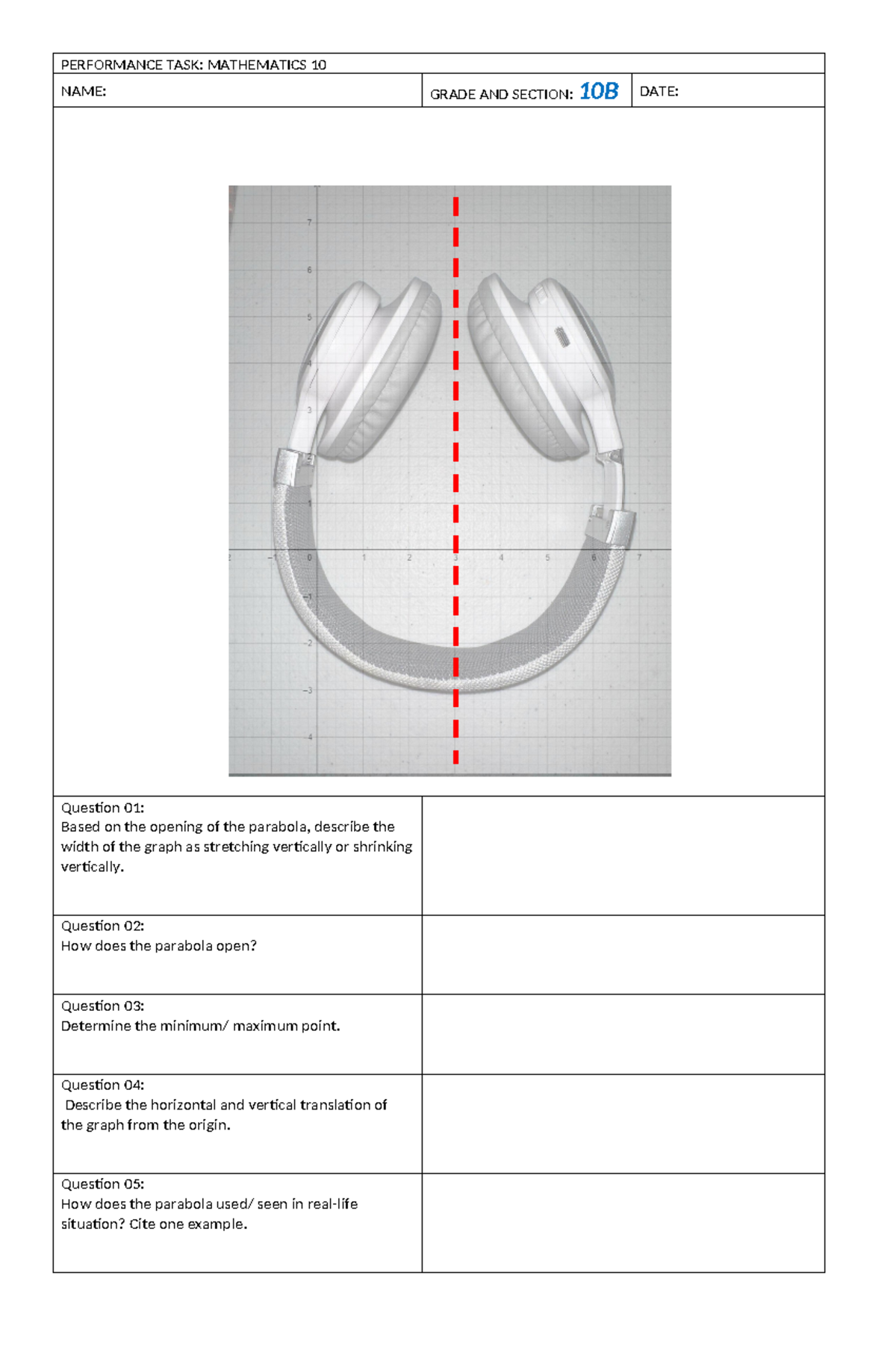 10B- Performance-TASK kobe2 - PERFORMANCE TASK: MATHEMATICS 10 NAME ...