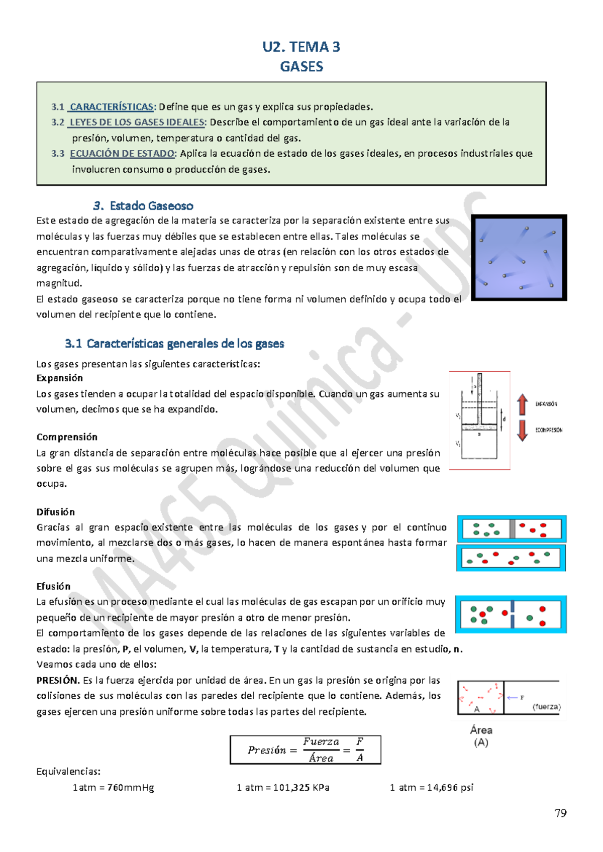07 gases - U2. TEMA 3 GASES 3 CARACTERÍSTICAS: Define que es un gas y ...