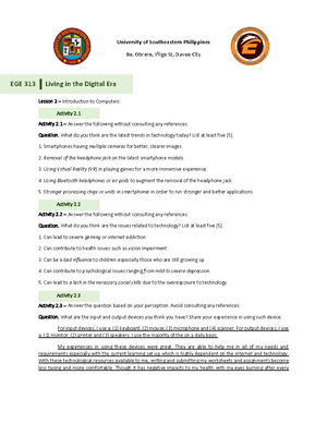 Module 1 Lesson 1 - Introduction to Information and Communications ...